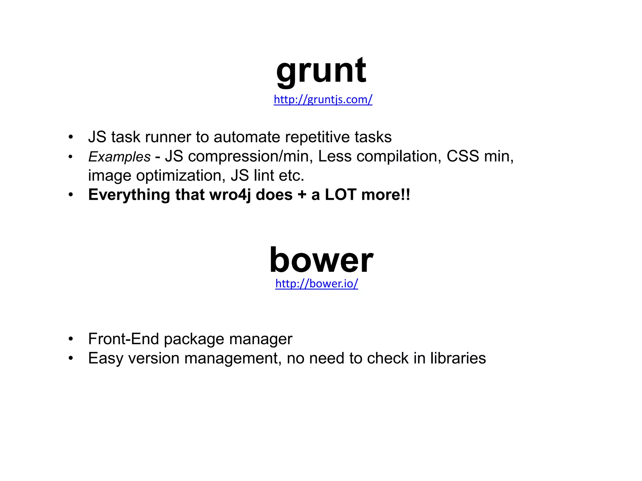 Integrating grunt and bower with maven | PPTX