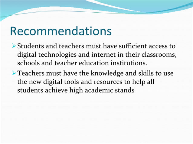 Integrating ICT into Teaching Learning | PPT | Professional School | Postgraduate Education