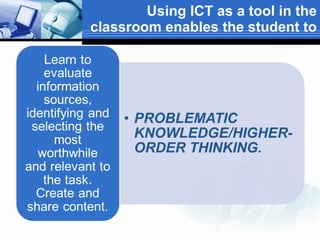 Integrating ict into the classroom with qt | PPT