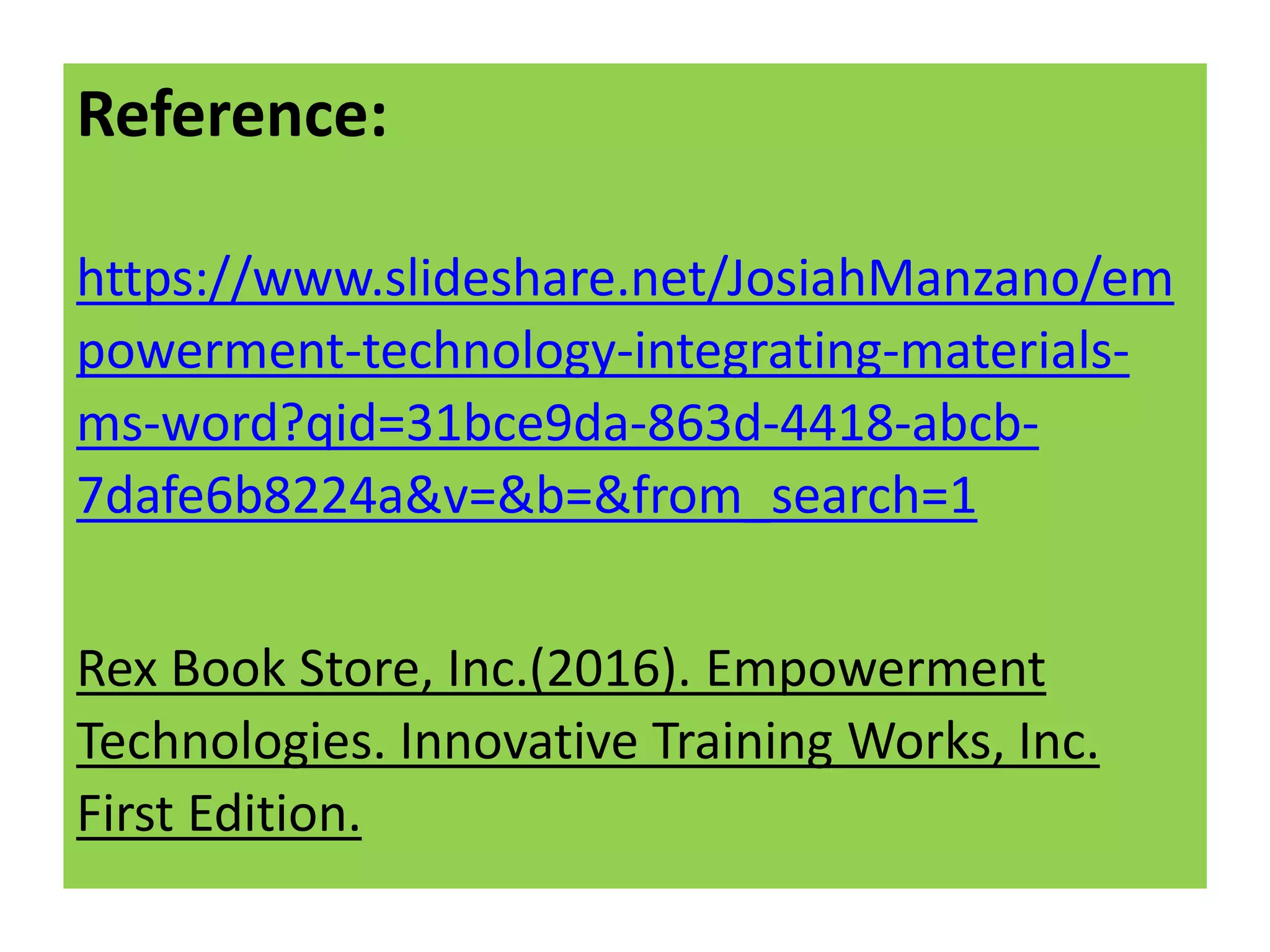 Integrating images and external material | PPTX