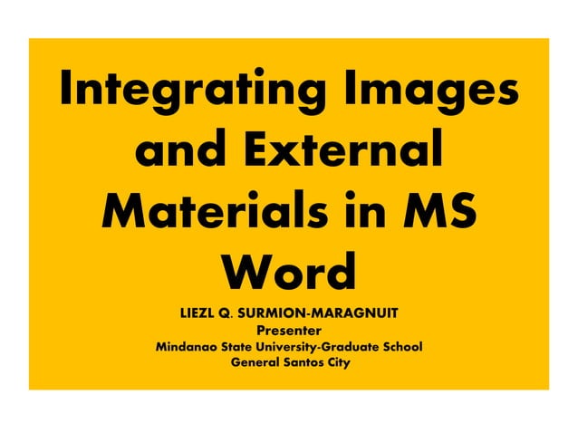 Integrating images and external material | PPTX