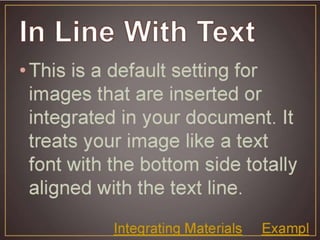 Integrating images and external material | PPTX