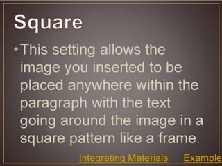 Integrating images and external material | PPTX