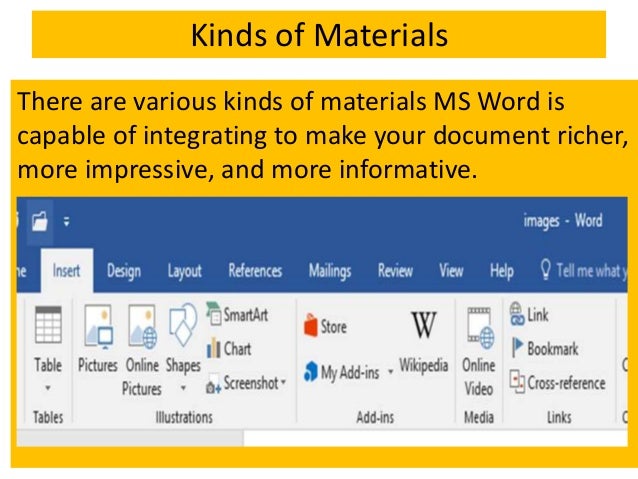 Integrating images and external material Integrating images and external material