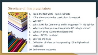 Integrating Indian Knowledge System into Commerce and Business Texts (8 ...