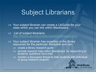 Integrating Library Resources into Blackboard | PPTX | Technology & Computing