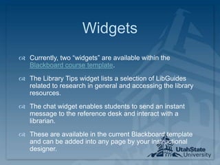 Integrating Library Resources into Blackboard | PPTX | Technology & Computing