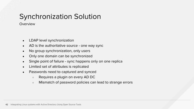 Integrating Linux Systems With Active Directory Using Open Source Tools Ppt