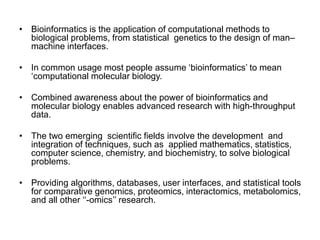 Integrating molecular biology and bioinformatics education | PPT
