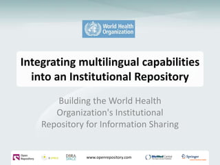 Integrating multilingual capabilities into an institutional repository | PPT