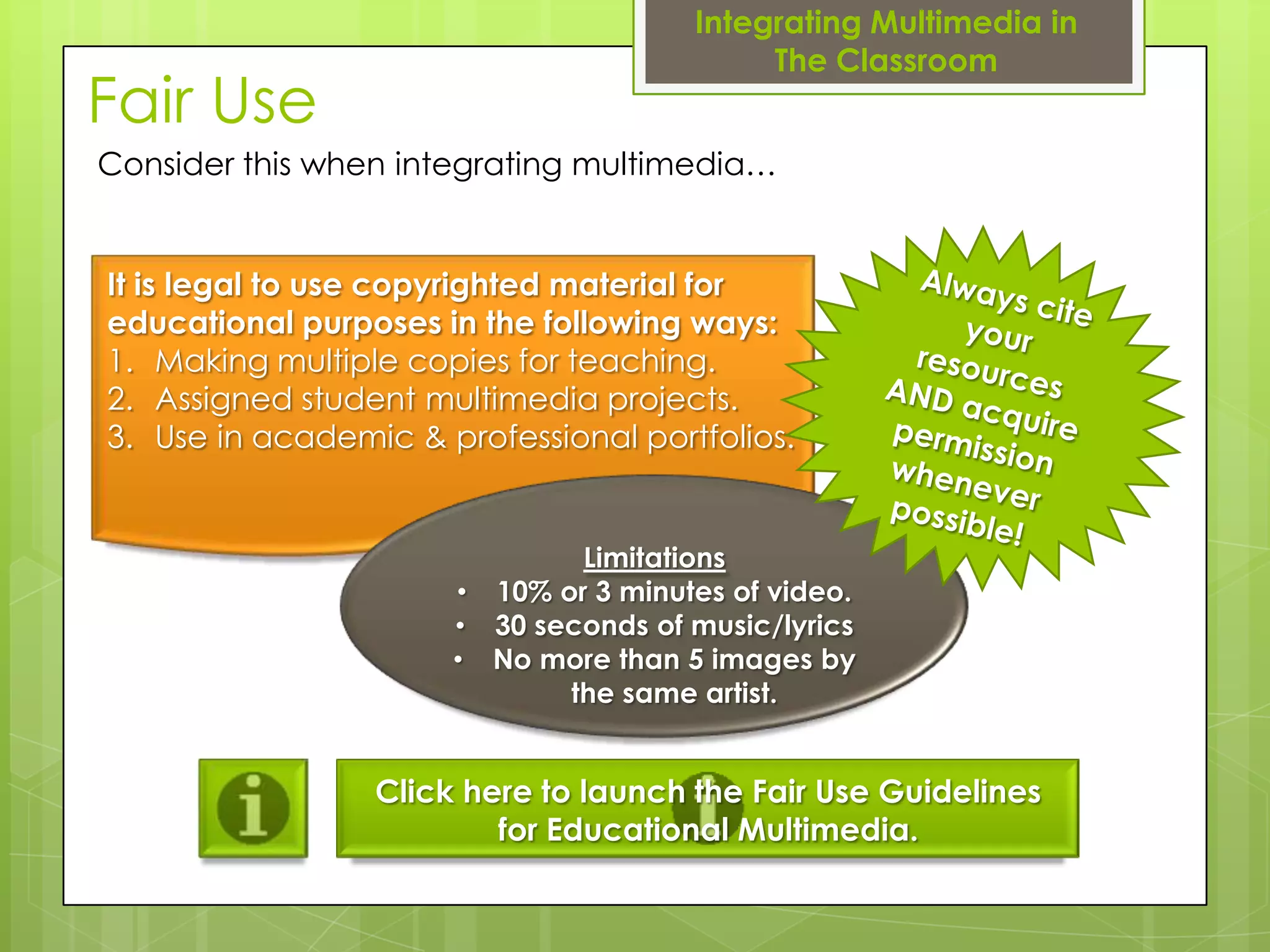 Integrating multimedia in the classroom | PPTX