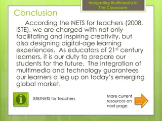 Integrating multimedia in the classroom | PPTX