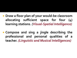 Integrating multiple intelligences in assessment | PPTX