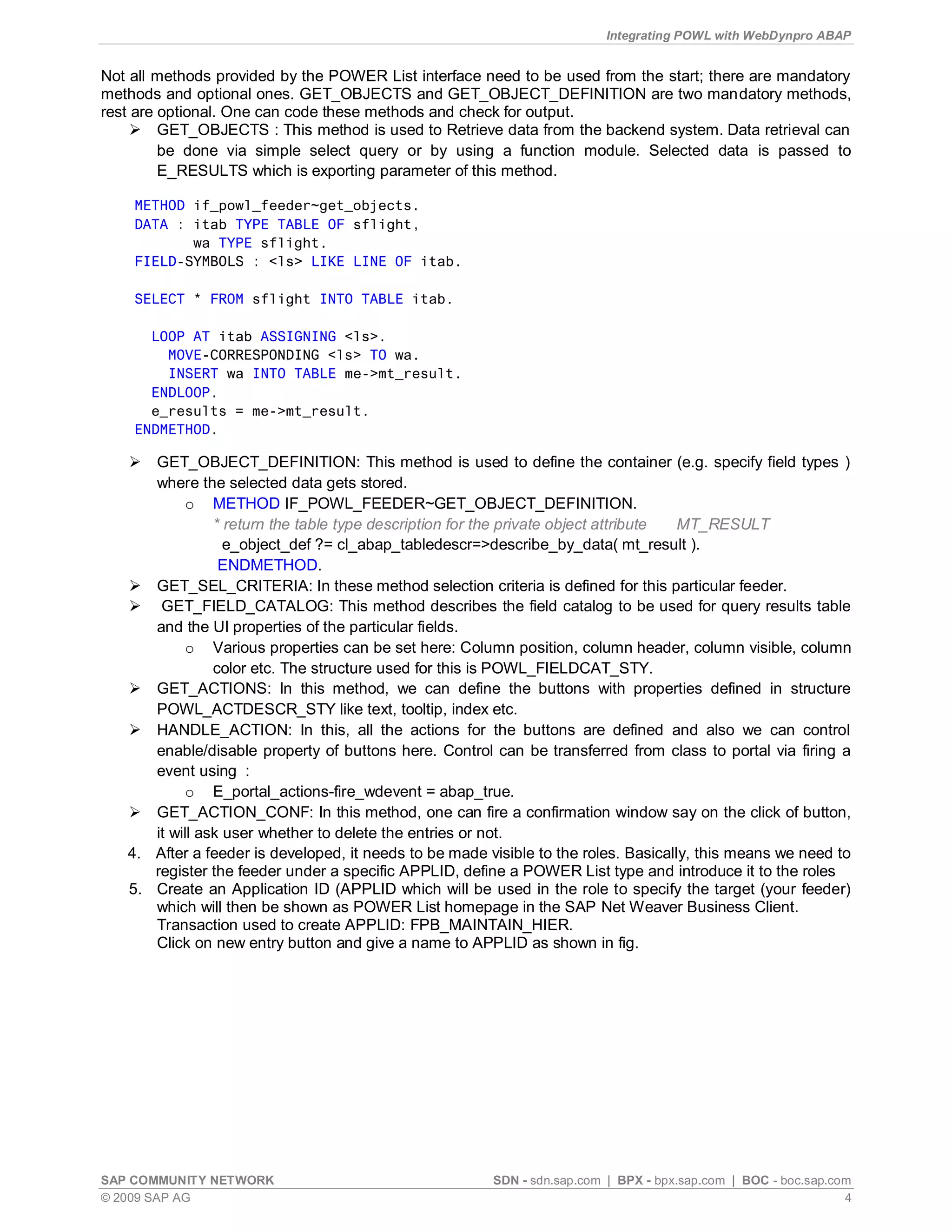 Integrating powl with web dynpro abap. | PDF