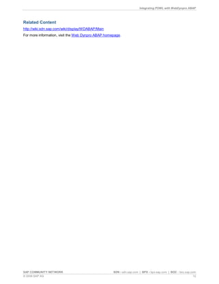 Integrating powl with web dynpro abap. | PDF