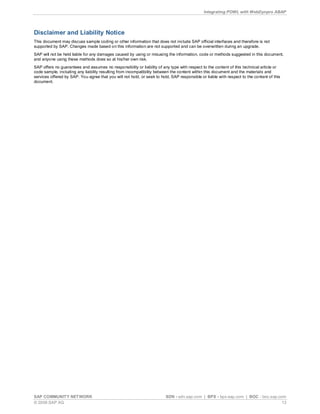 Integrating powl with web dynpro abap. | PDF