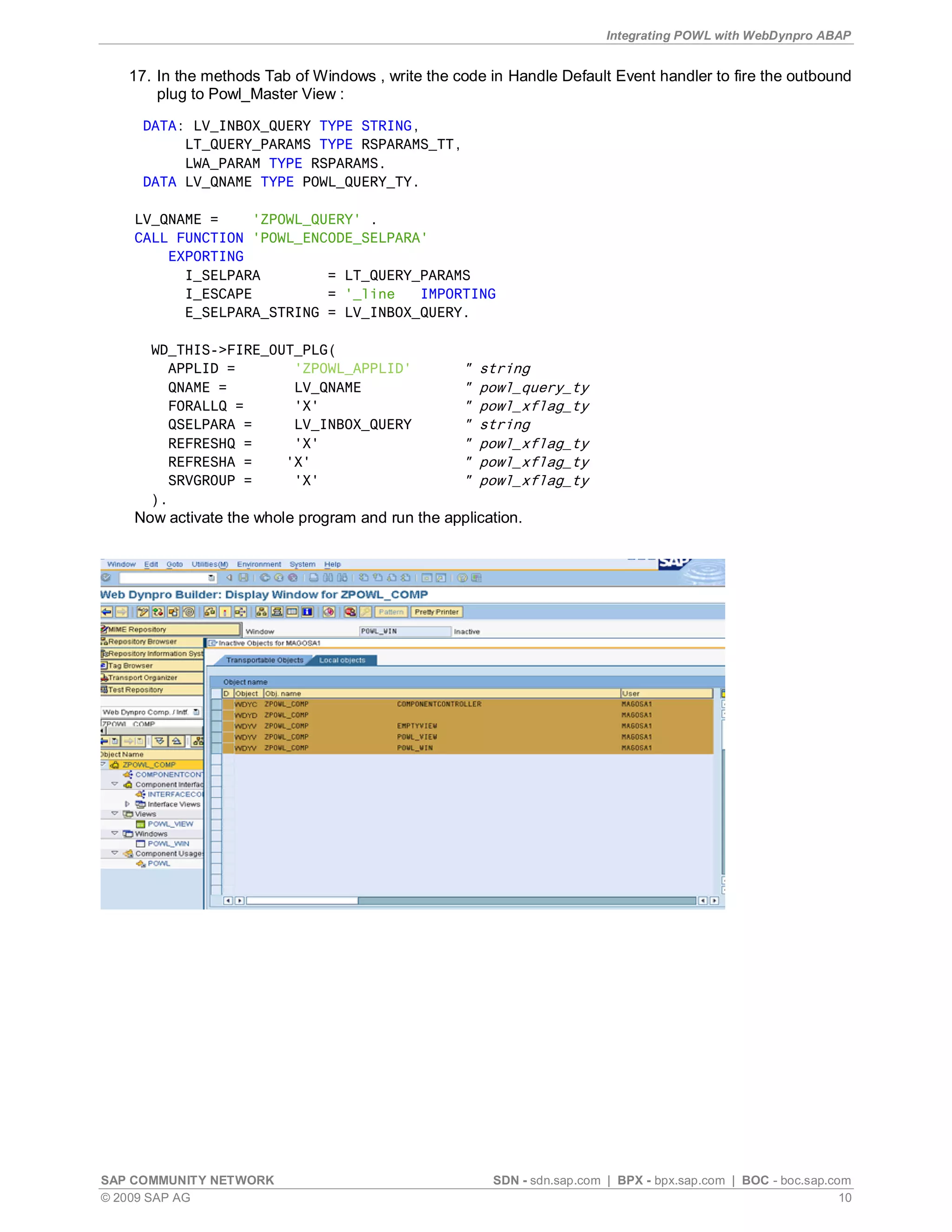 Integrating powl with web dynpro abap. | PDF