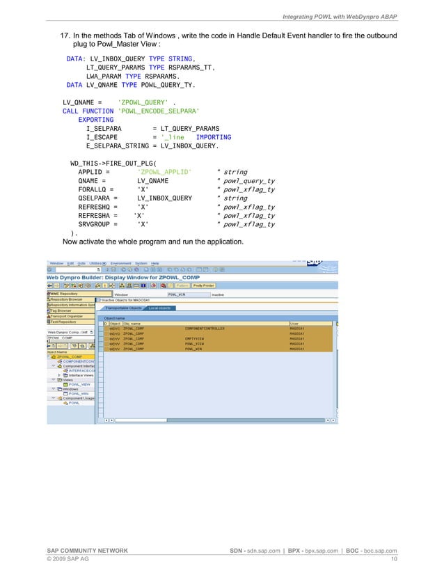 Integrating powl with web dynpro abap. | PDF