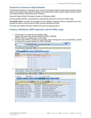 Integrating powl with web dynpro abap. | PDF