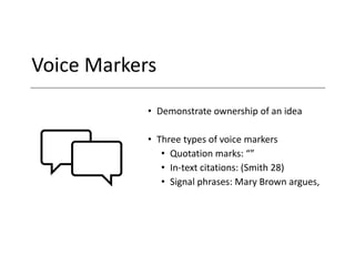 Voice Markers and Signal Phrases | PPTX
