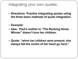 Integrating quotes | PPTX