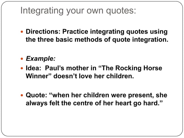 Integrating quotes | PPT