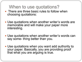 Integrating quotes | PPT