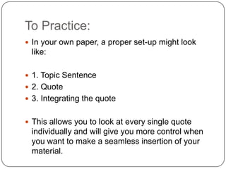 Integrating quotes | PPT