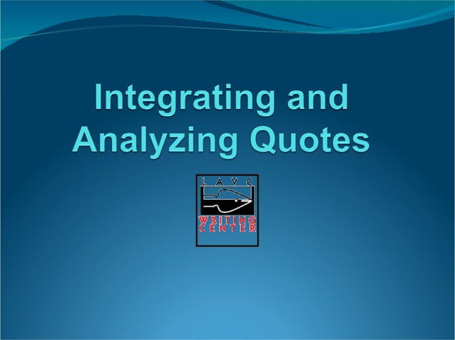 Integrating Quotes | PPT