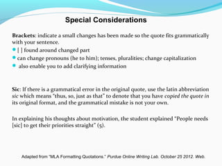 Integrating quotes | PPT