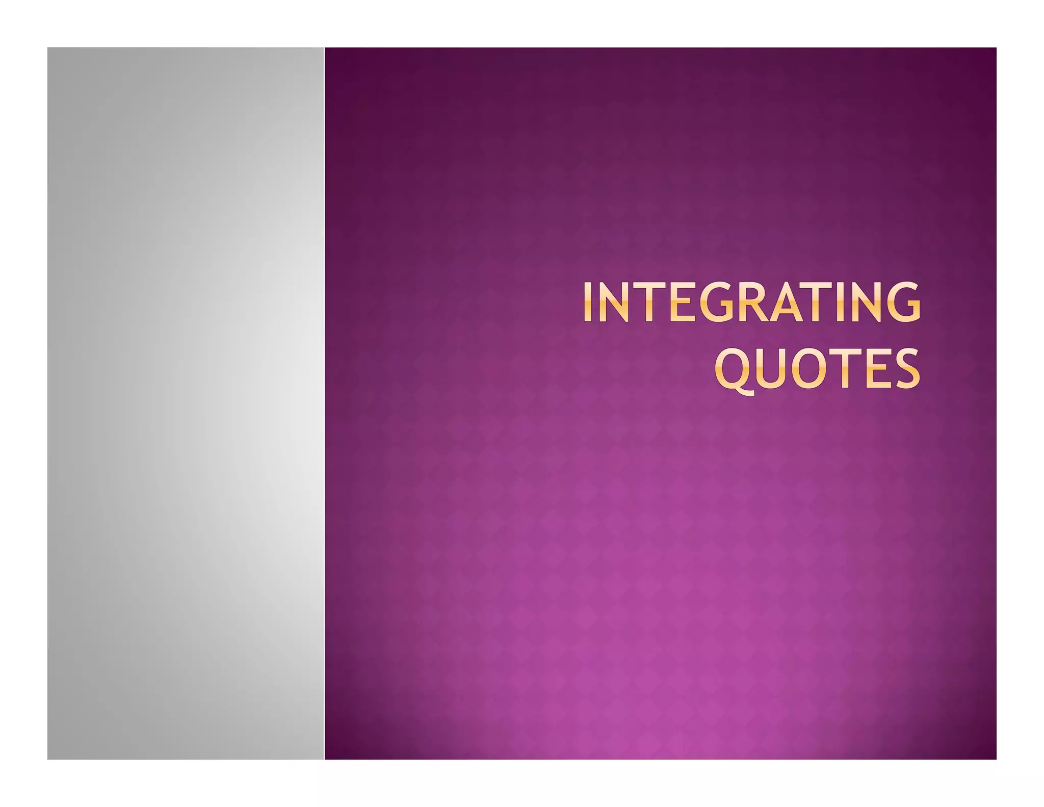 Integrating quotes slides | PDF