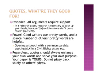 Integrating quotes slides | PDF