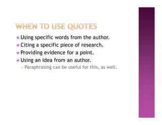 Integrating quotes slides | PDF