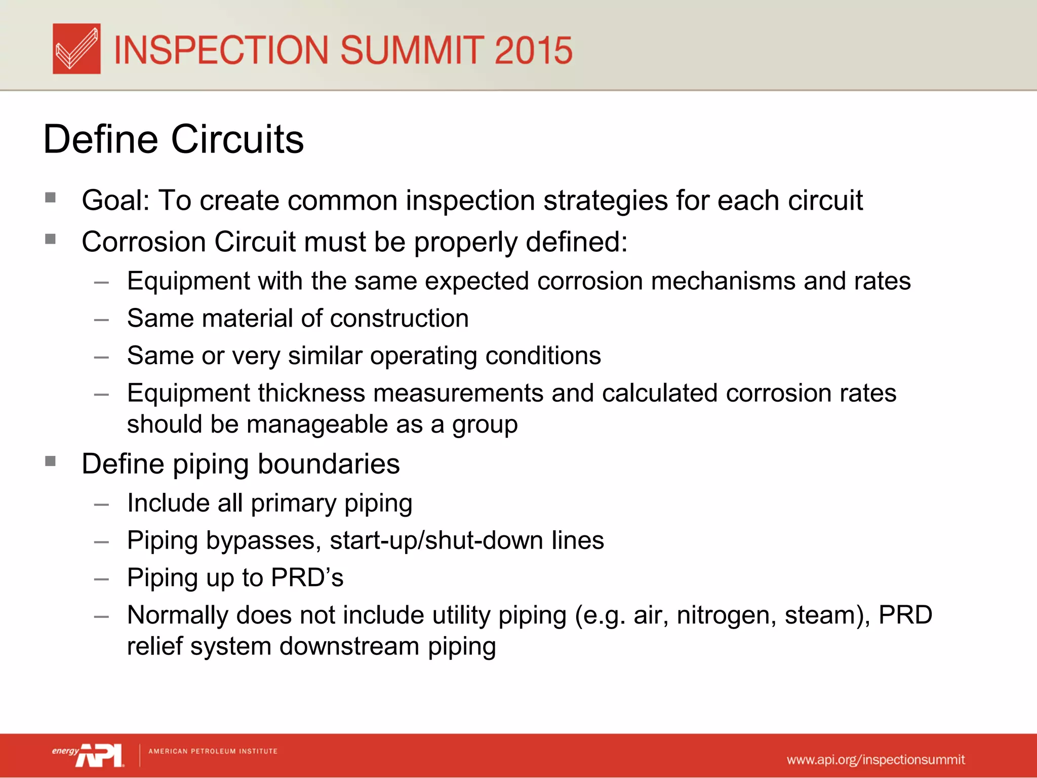 Integrating RBI with Inspection Programs and IOW - Corrosion Loops ...