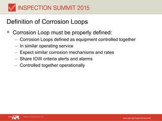 Integrating RBI with Inspection Programs and IOW - Corrosion Loops ...