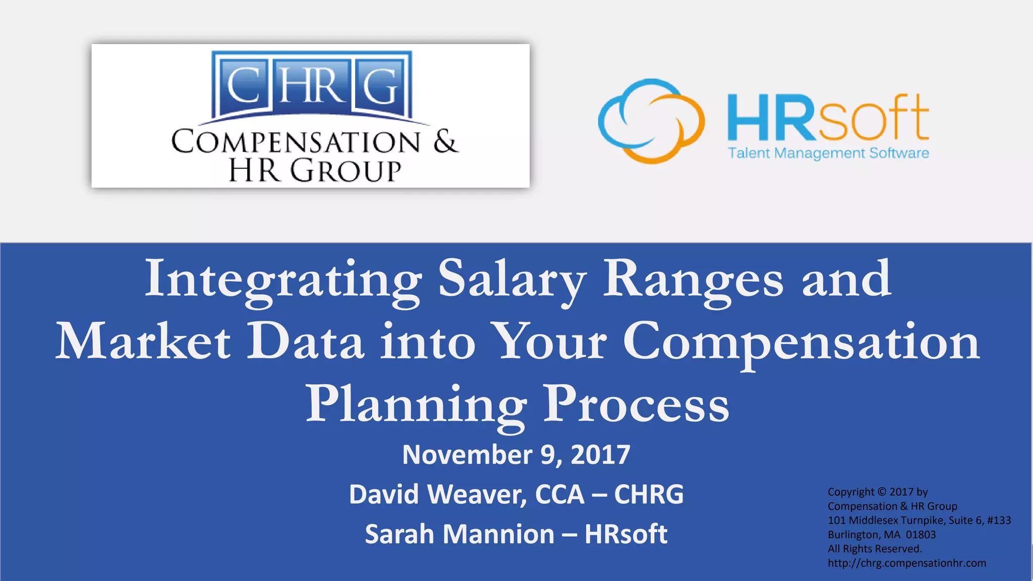 Integrating salary ranges and market data in compensation planning | PDF
