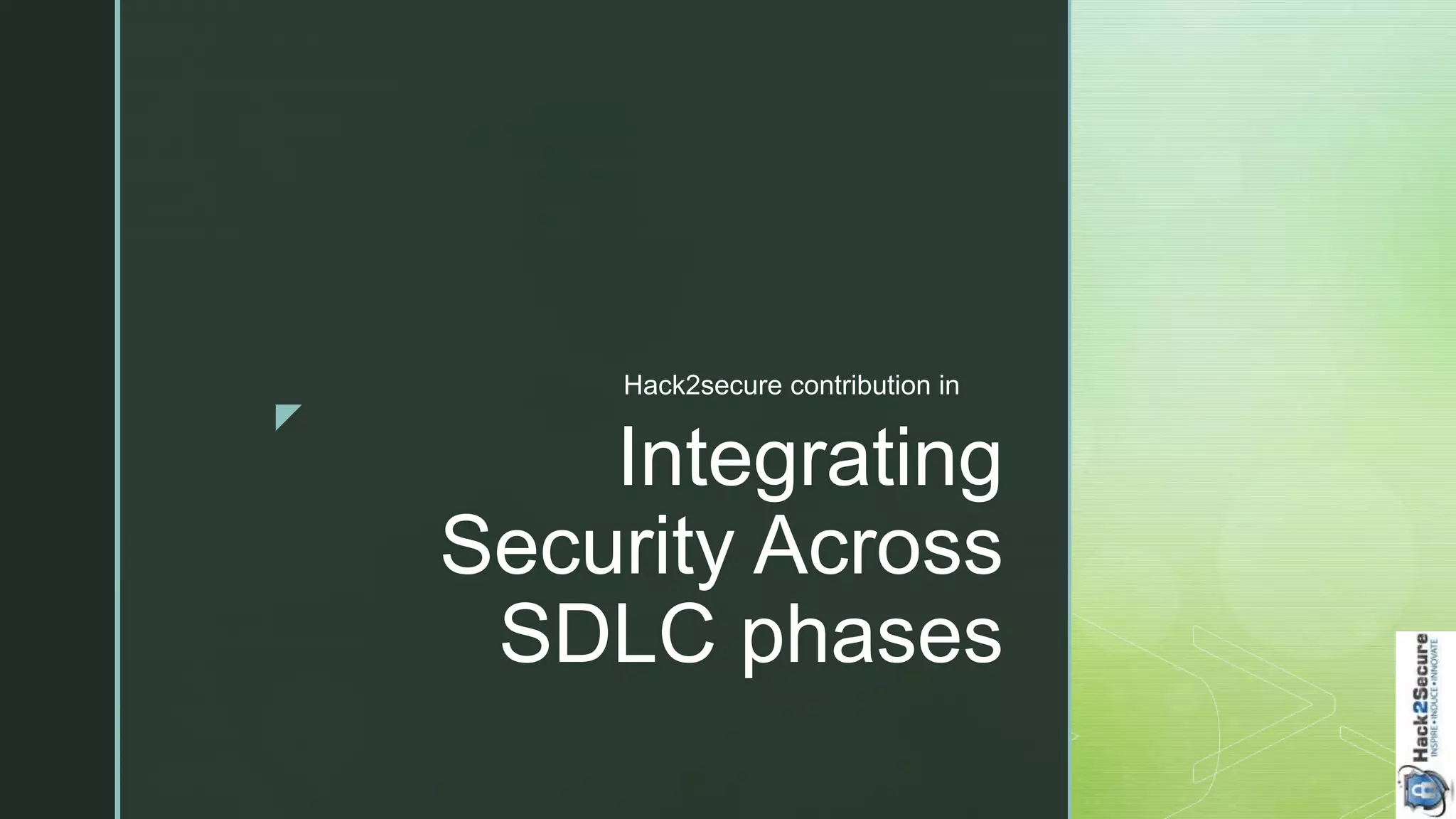 Integrating Security Across SDLC Phases | PPTX | Operating Systems ...
