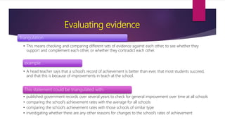 Integrating Sources & Evaluating Evidence | PPTX