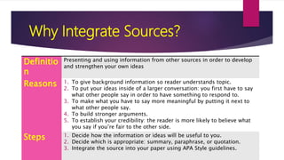 Integrating Sources & Evaluating Evidence | PPTX