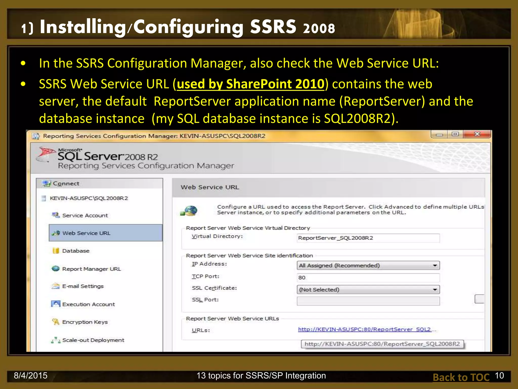 Integrating SSRS with SharePoint | PPTX
