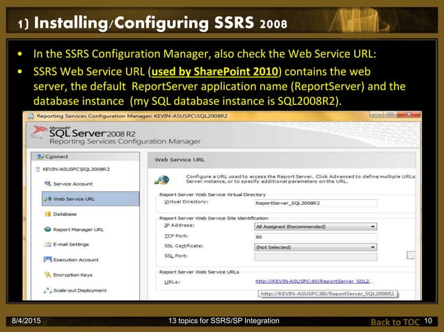 Integrating SSRS with SharePoint | PPTX | Databases | Computer Software and Applications