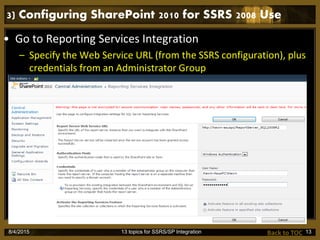 Integrating SSRS with SharePoint | PPTX