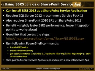 Integrating SSRS with SharePoint | PPTX