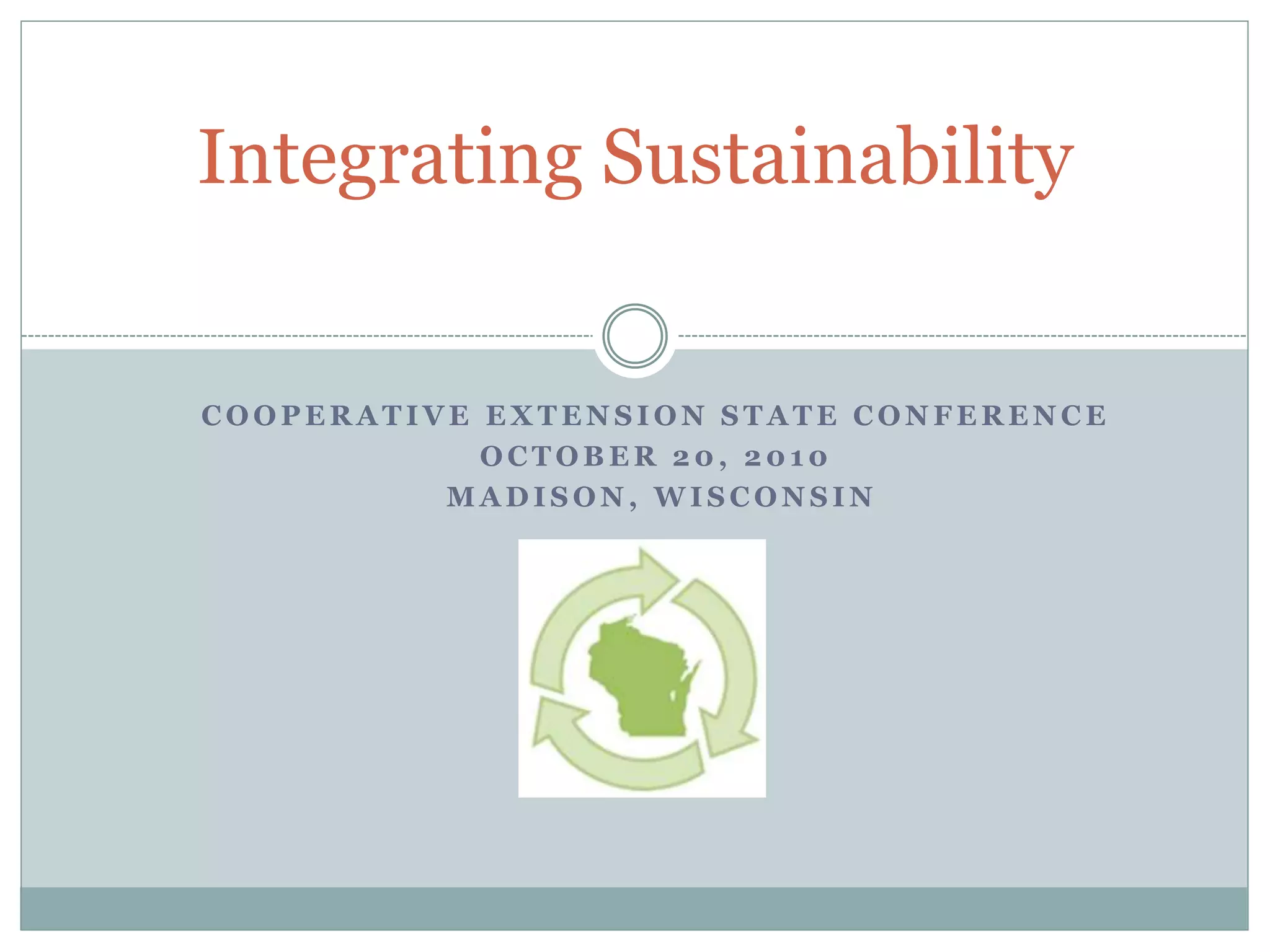 Integrating Sustainability | PPTX