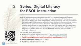 Integrating Technology in Adult ESOL Instruction | PPTX
