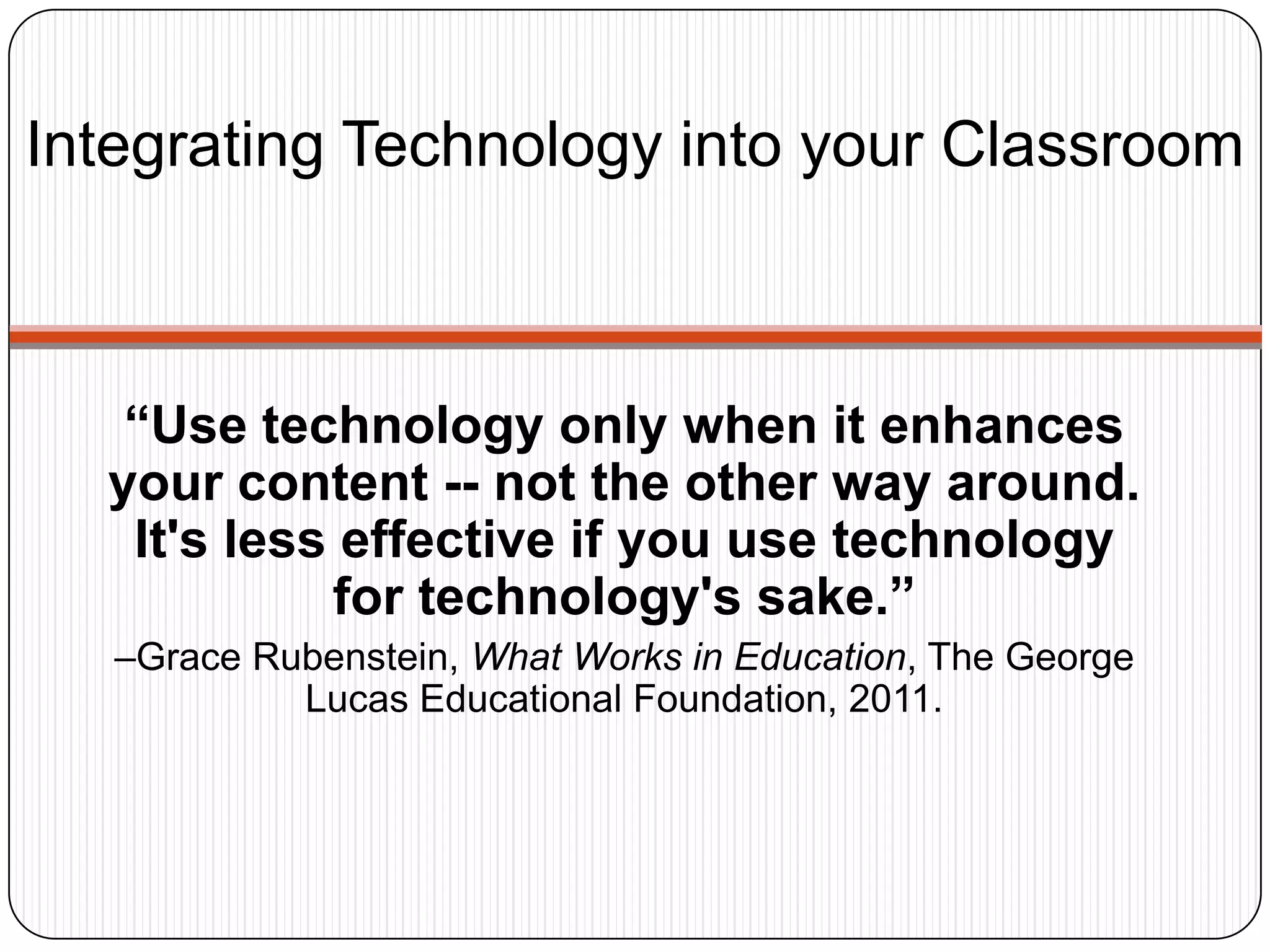 Integrating technology into classroom munsterman | PPT