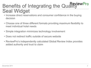 Integrating the review pro quality seal widget | PPTX