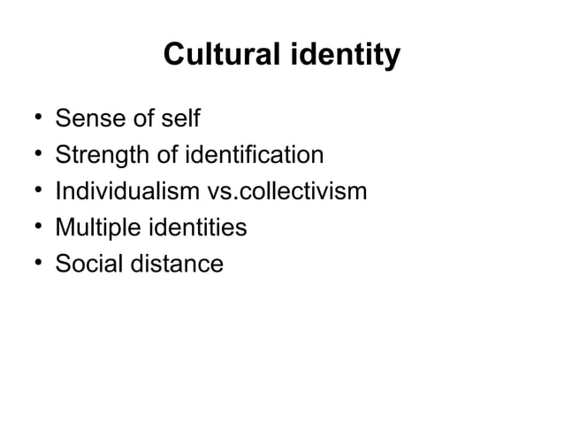 Culture and social identity | PPT | Secondary Education | Education