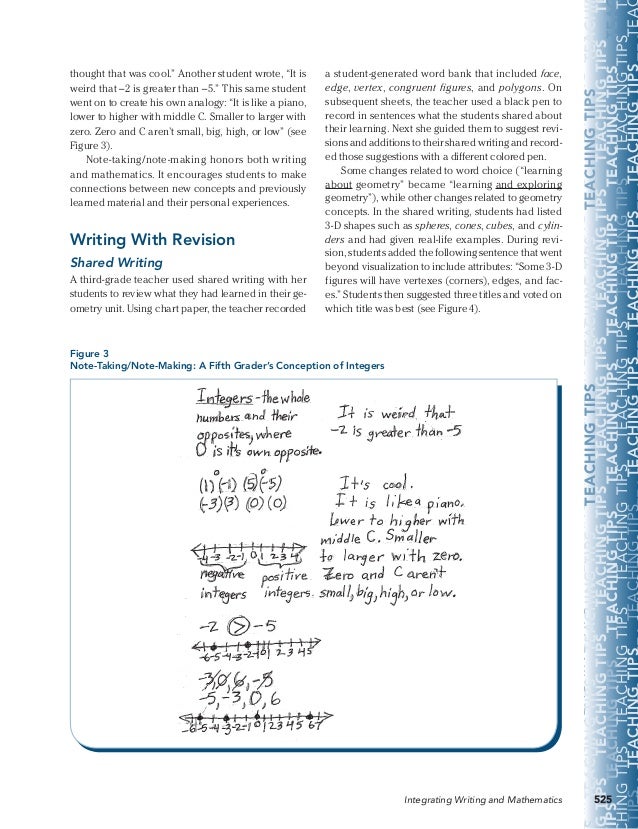Integrating writing and mathematics
