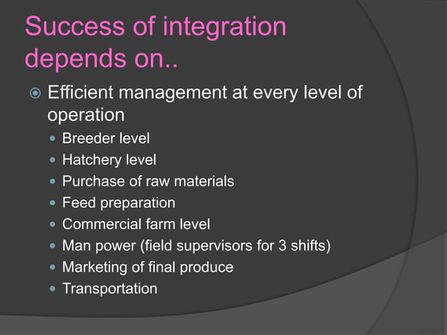 Poultry Integration | PPTX | Agriculture | Industries